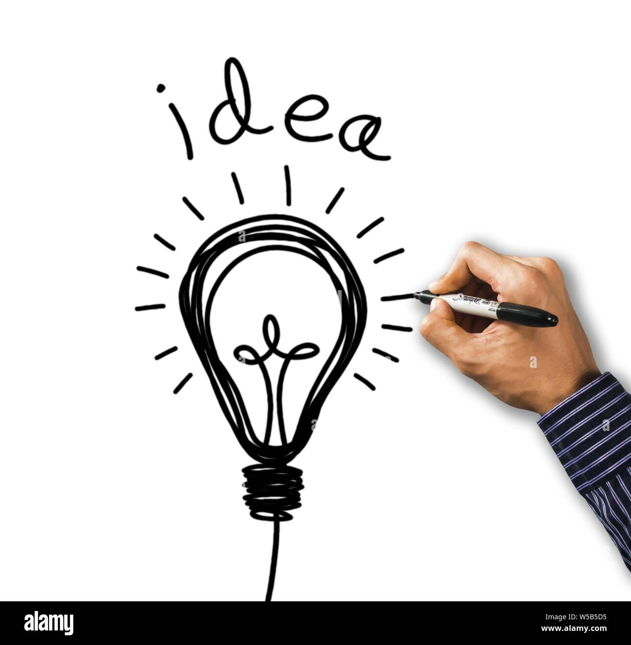 Light bulb drawn by hand Stock Photo - Alamy