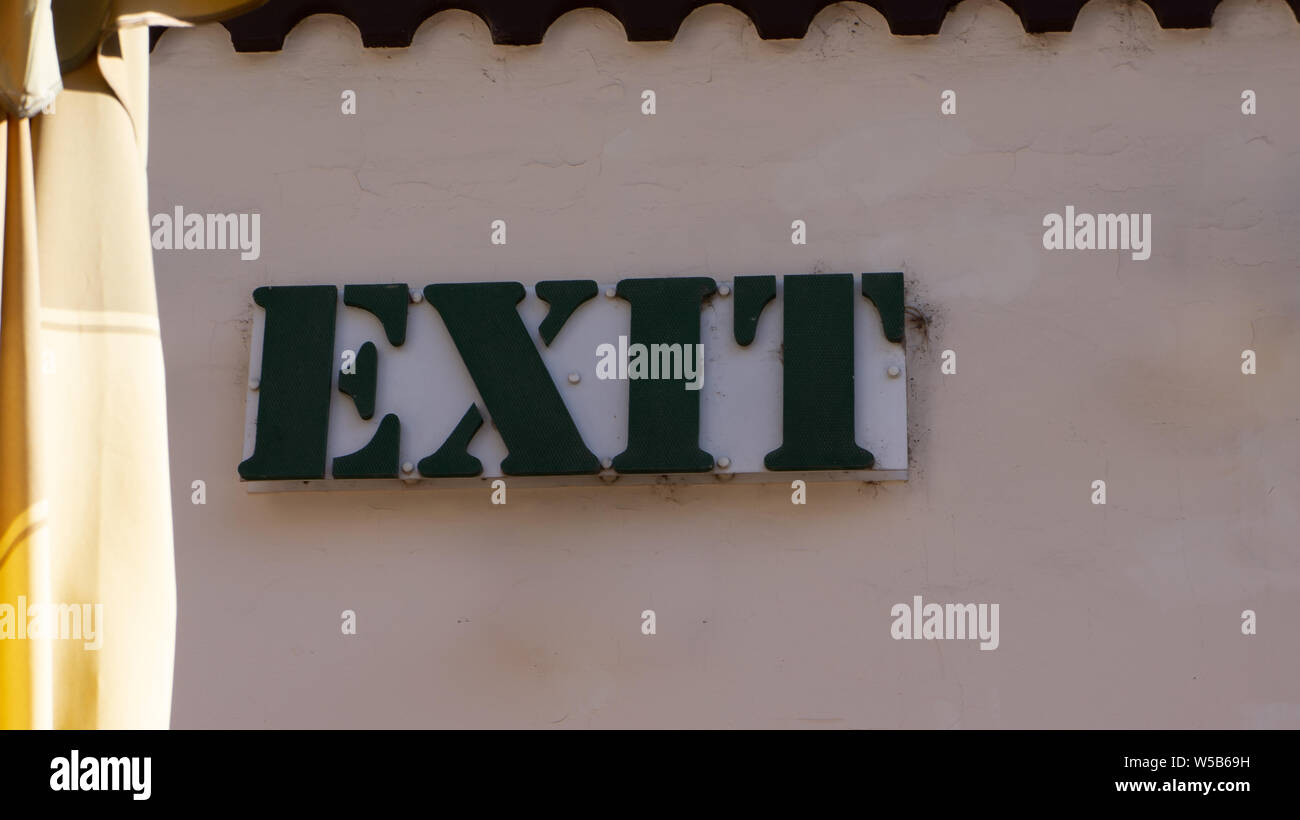 Emergency exit neon sign hi-res stock photography and images - Alamy