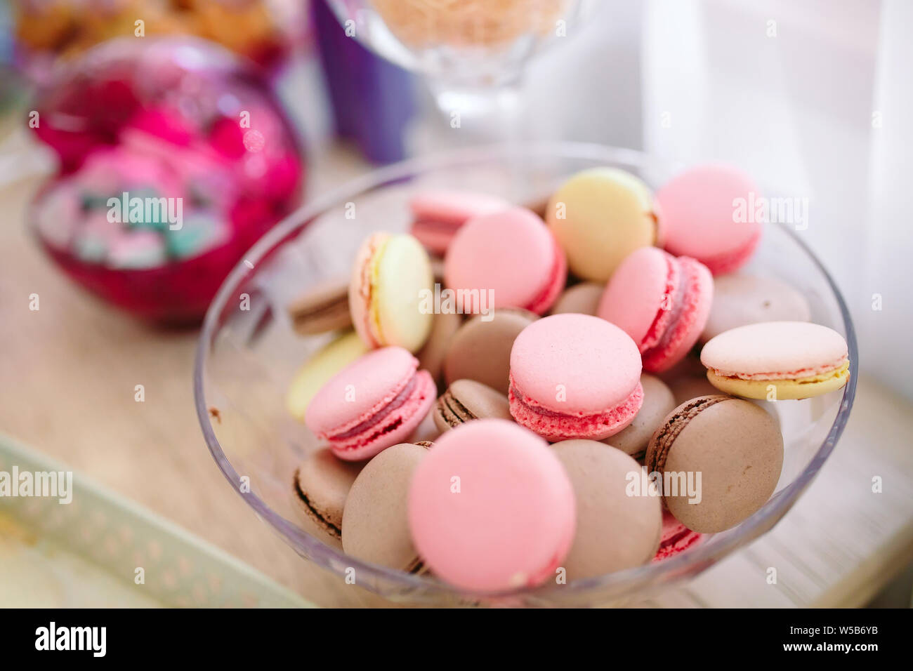 Sweet Candy Bar. Multicolored candies, cakes and sweets Stock Photo - Alamy