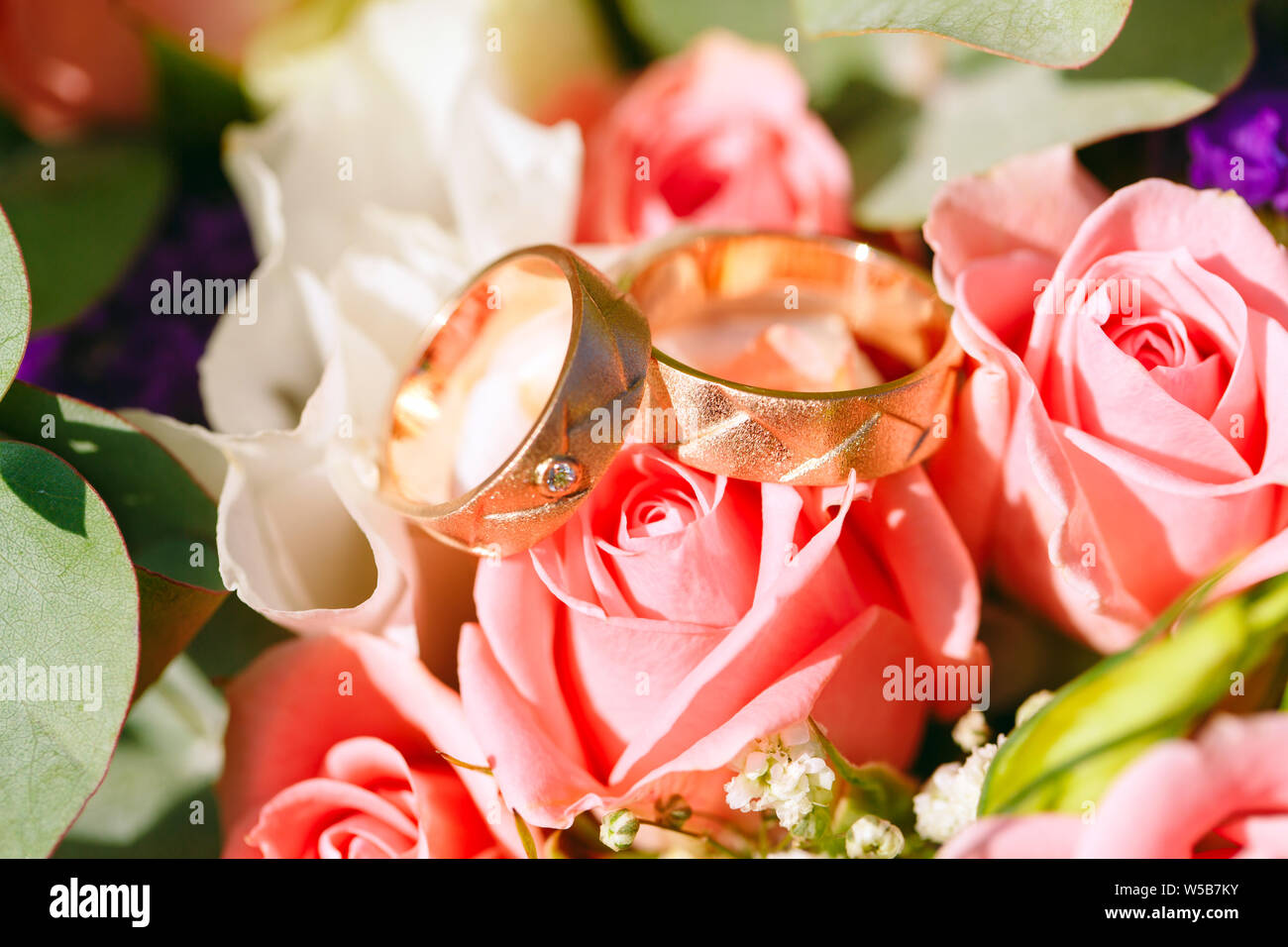 Wedding rings as a symbol of love and loyalty close up Stock Photo - Alamy