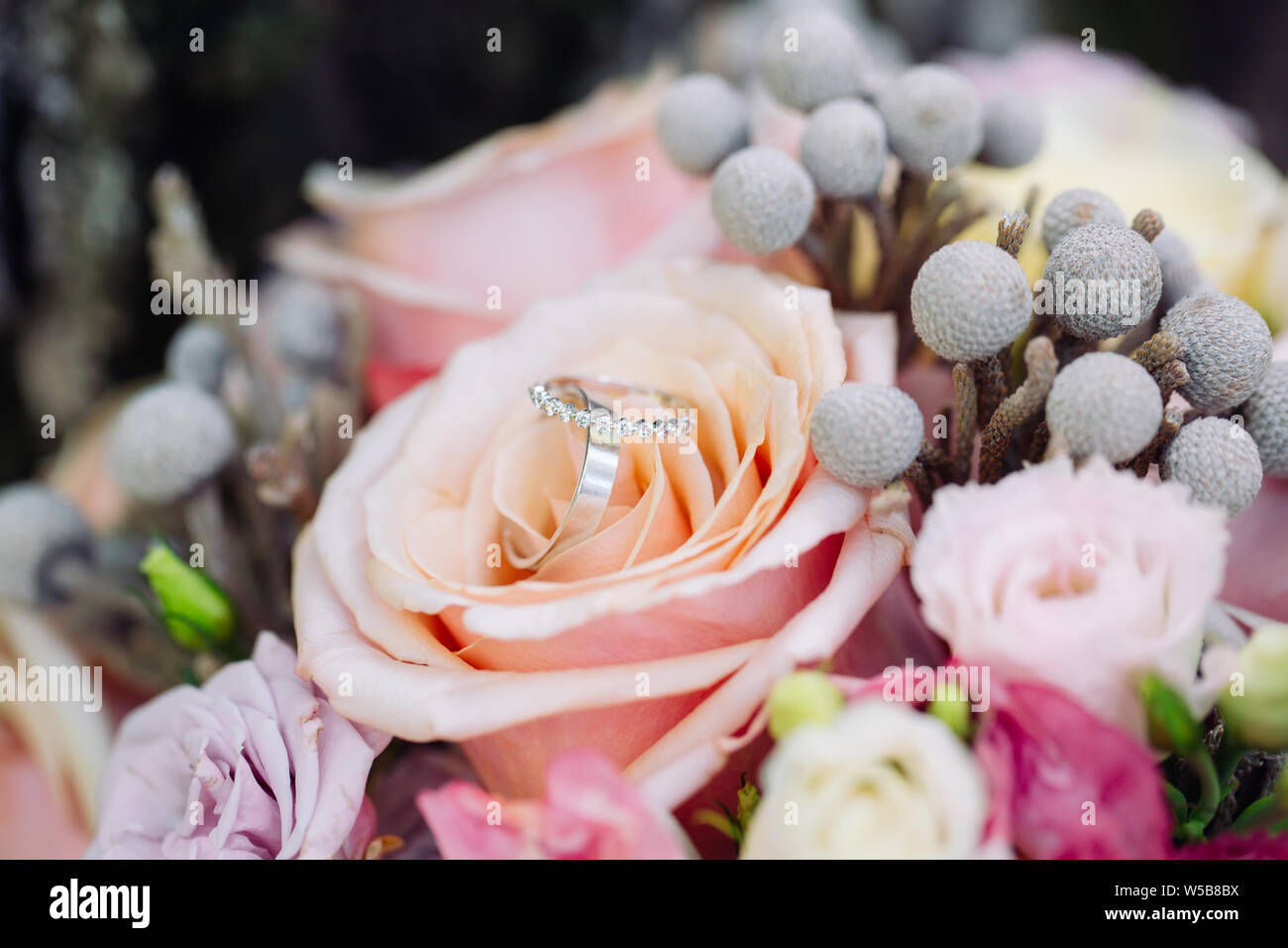 Wedding rings as a symbol of love and loyalty close up Stock Photo - Alamy