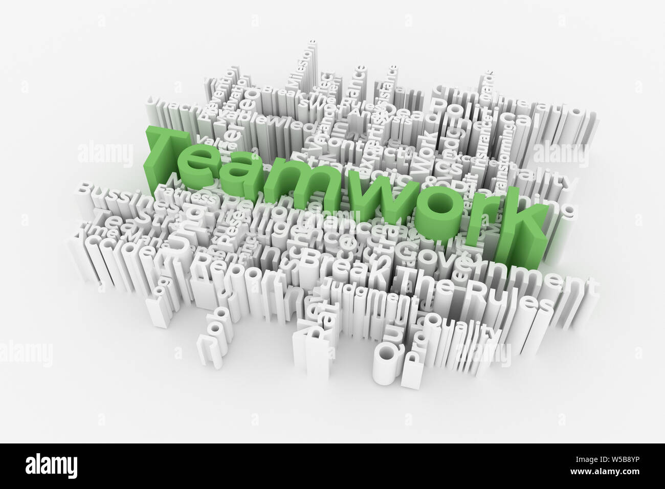 Teamwork, business keyword words cloud. For web page or design, as ...