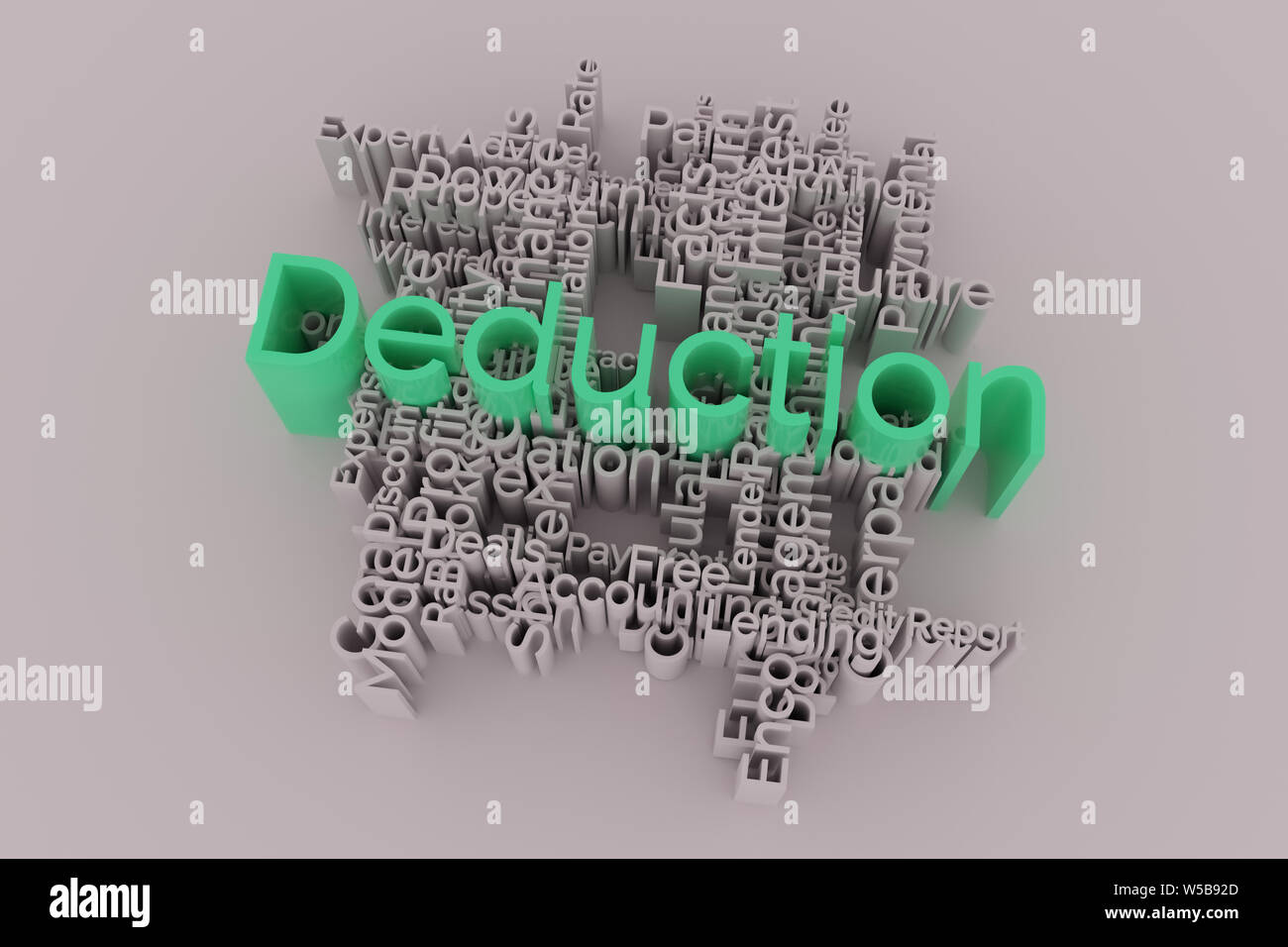 Deduction, finance keyword words cloud. For web page or design, as ...
