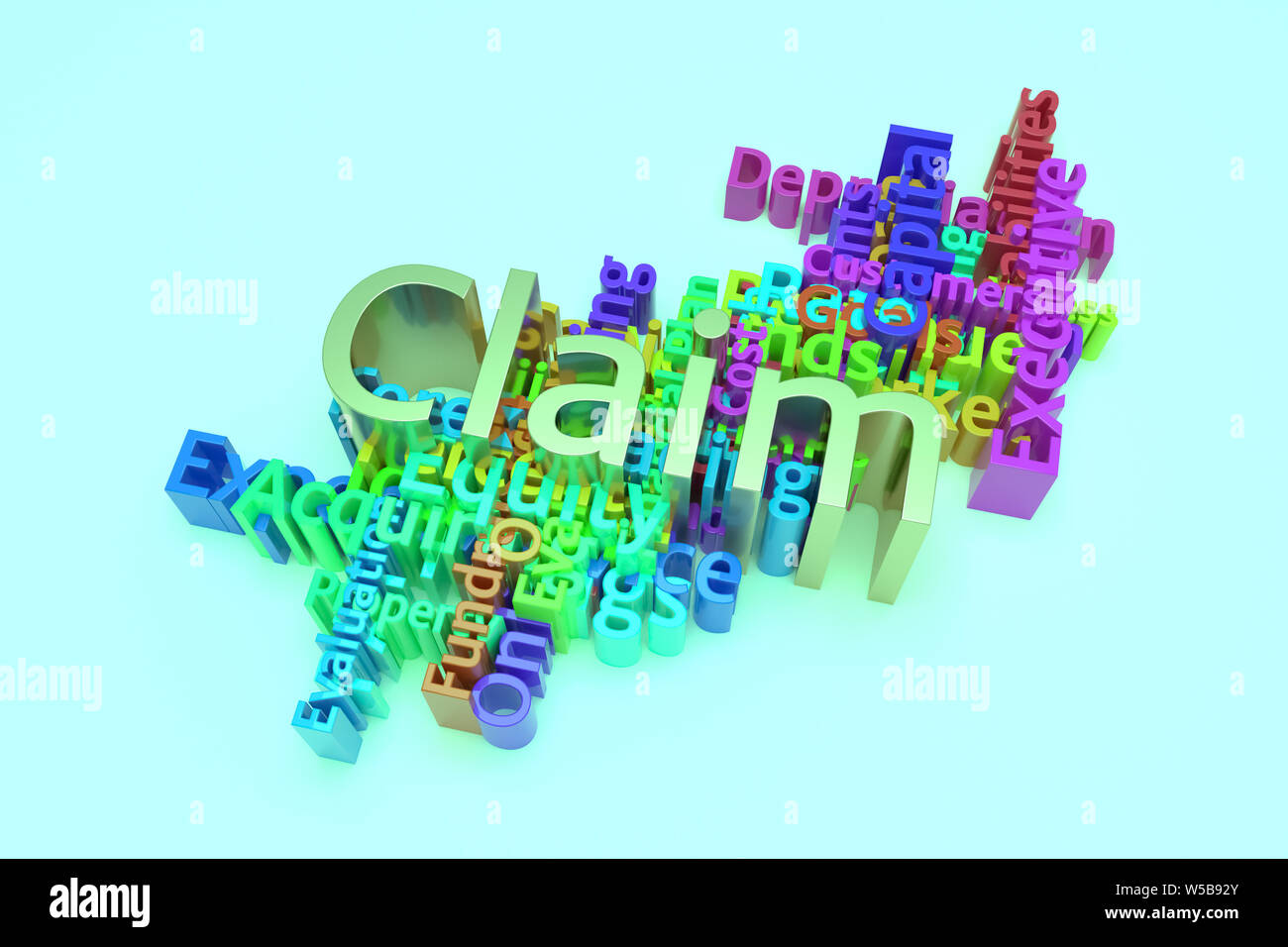 Claim, finance keyword words cloud. For web page or design, as graphic ...