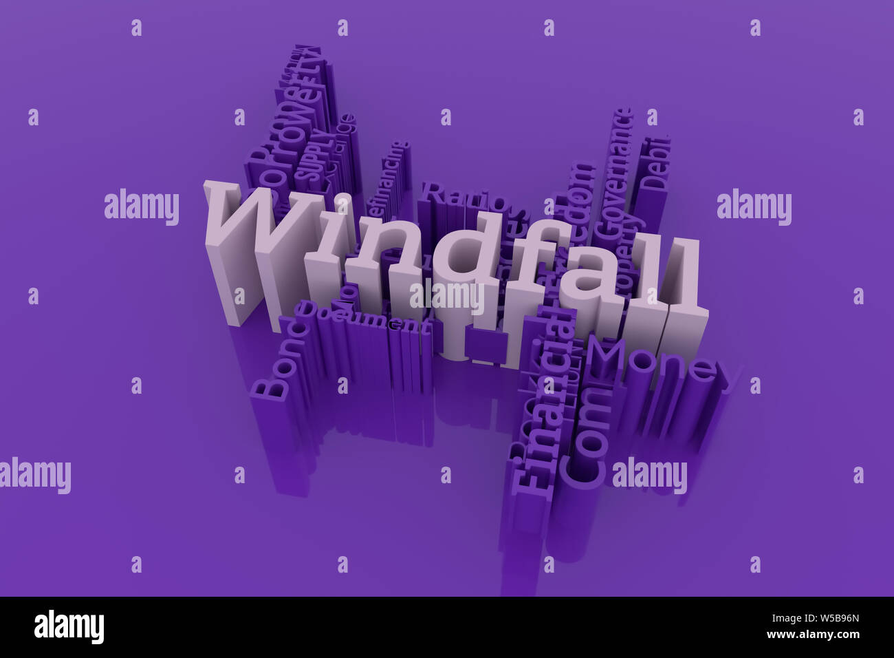 Windfall, finance keyword words cloud. For web page or design, as ...