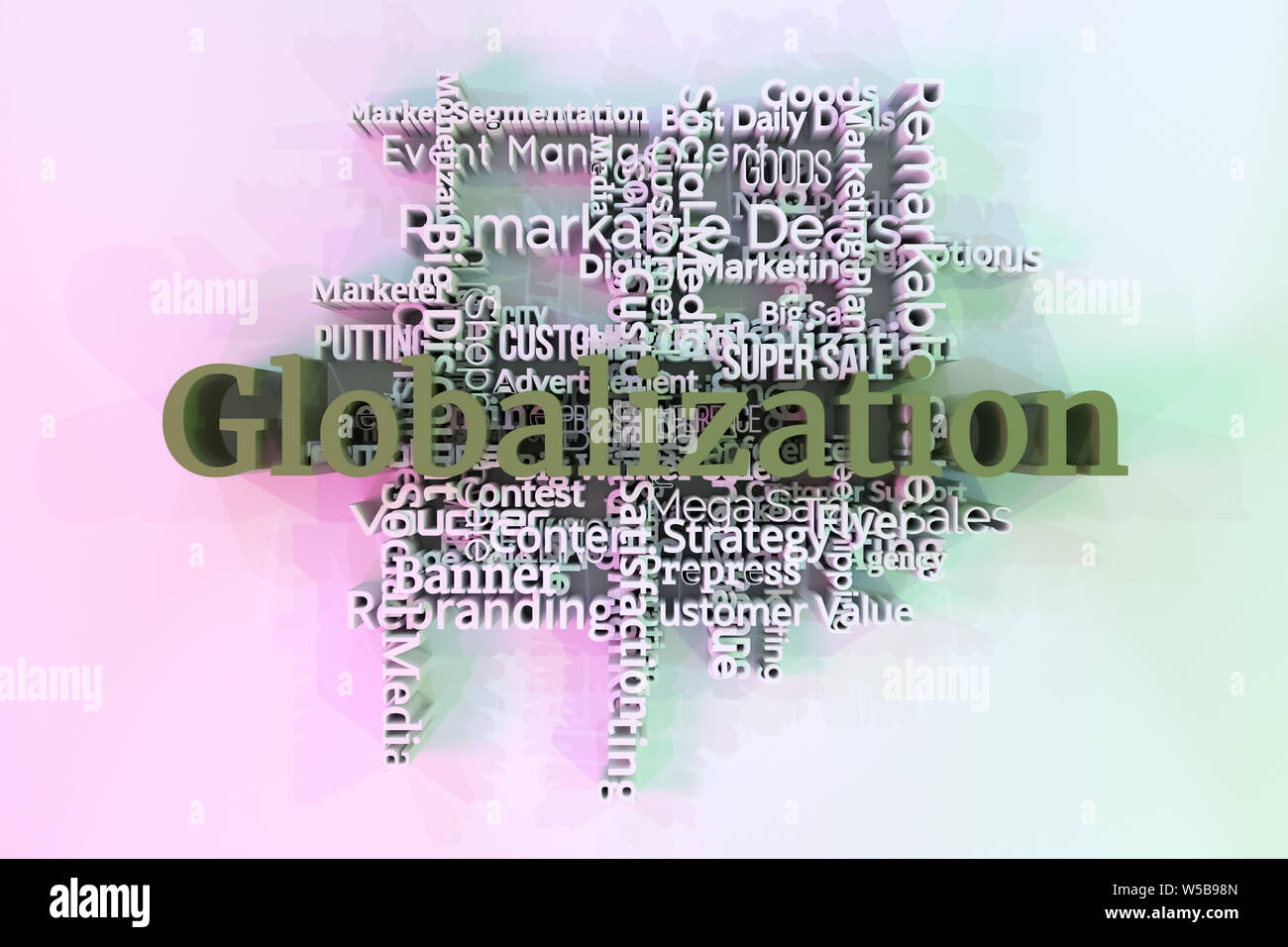 Globalization, marketing keyword words cloud. For web page or design ...