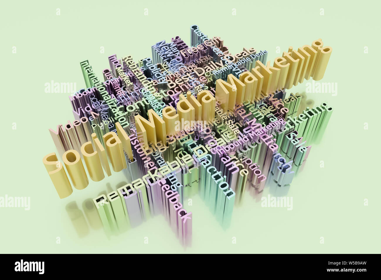 Social Media Marketing, marketing keyword words cloud. For web page or ...