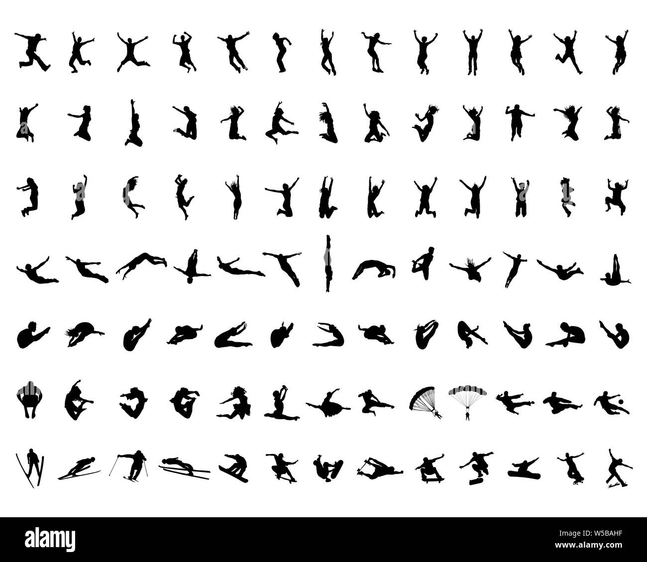 Woman jumping black background Black and White Stock Photos & Images ...