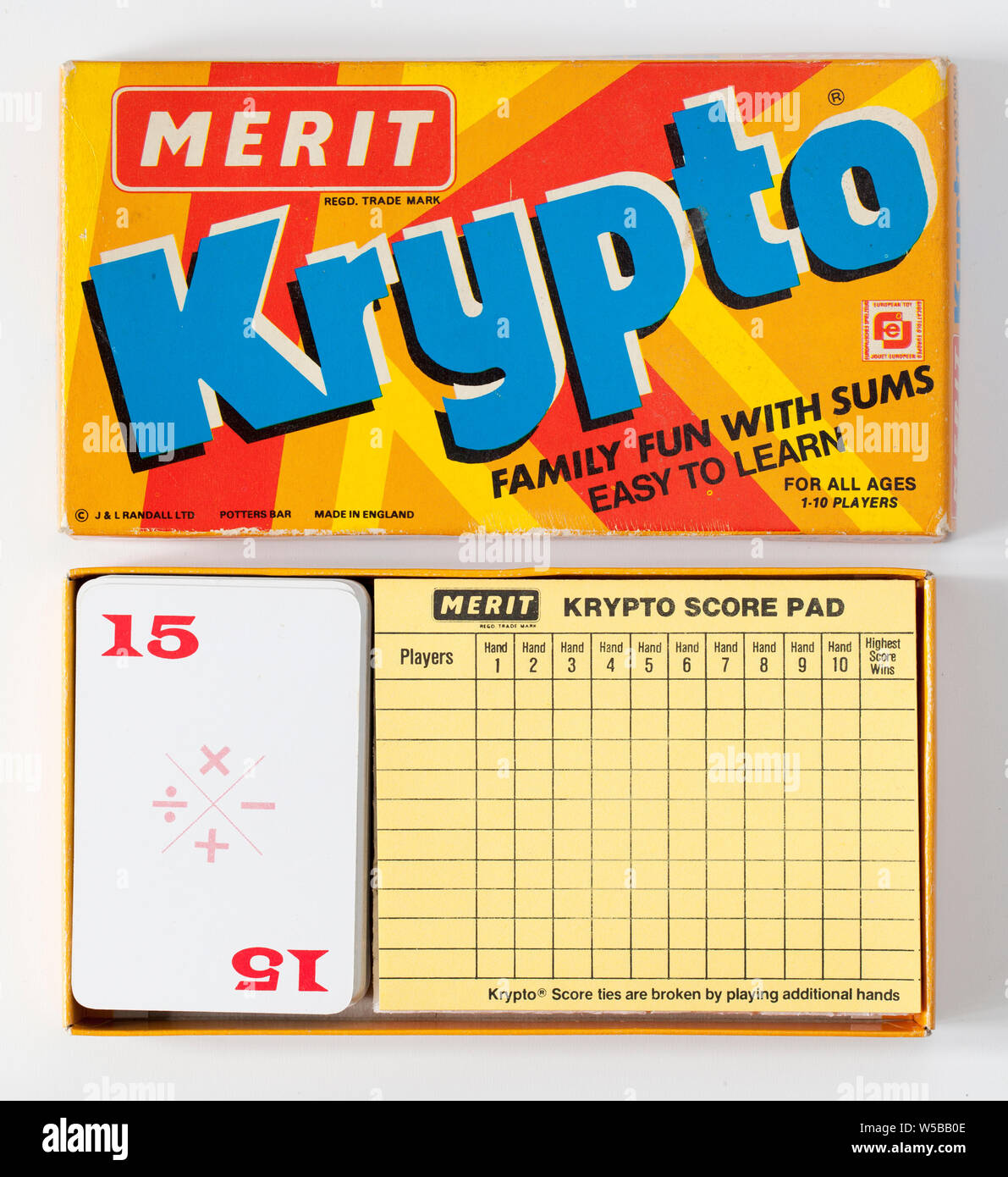 Vintage KRYPTO Sums Card Game - Made by Merit Stock Photo - Alamy