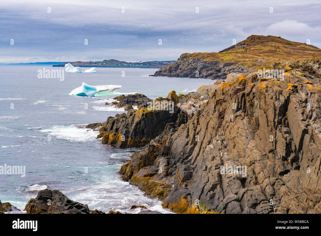 Iceberg floating in the ocean off the coast of Newfoundland, Canada ...