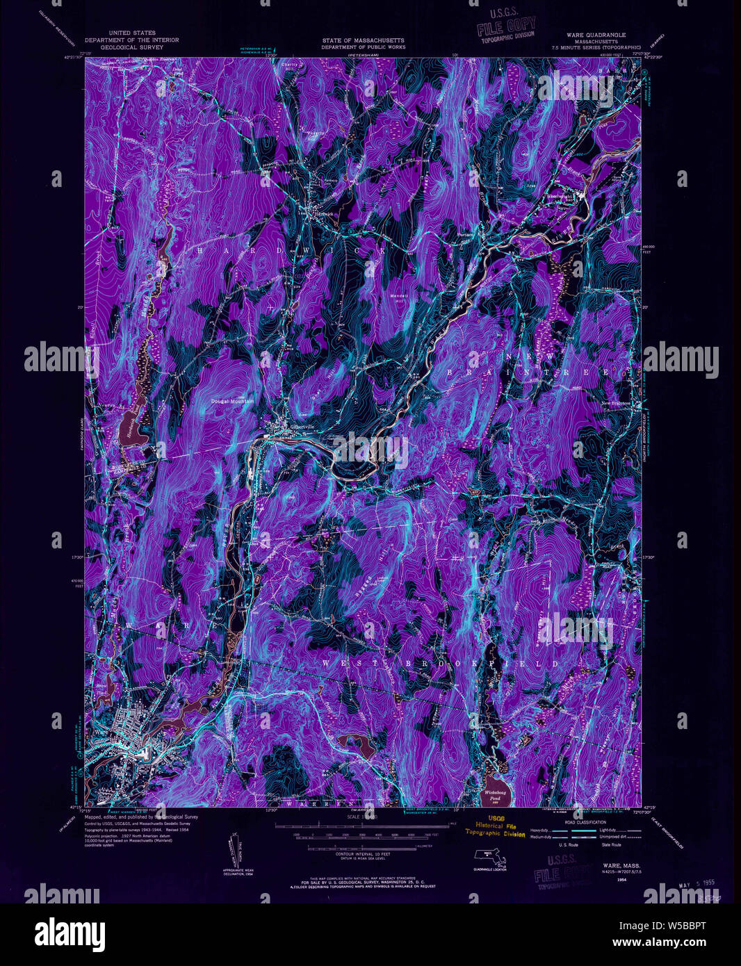 Map of ware massachusetts hi-res stock photography and images - Alamy