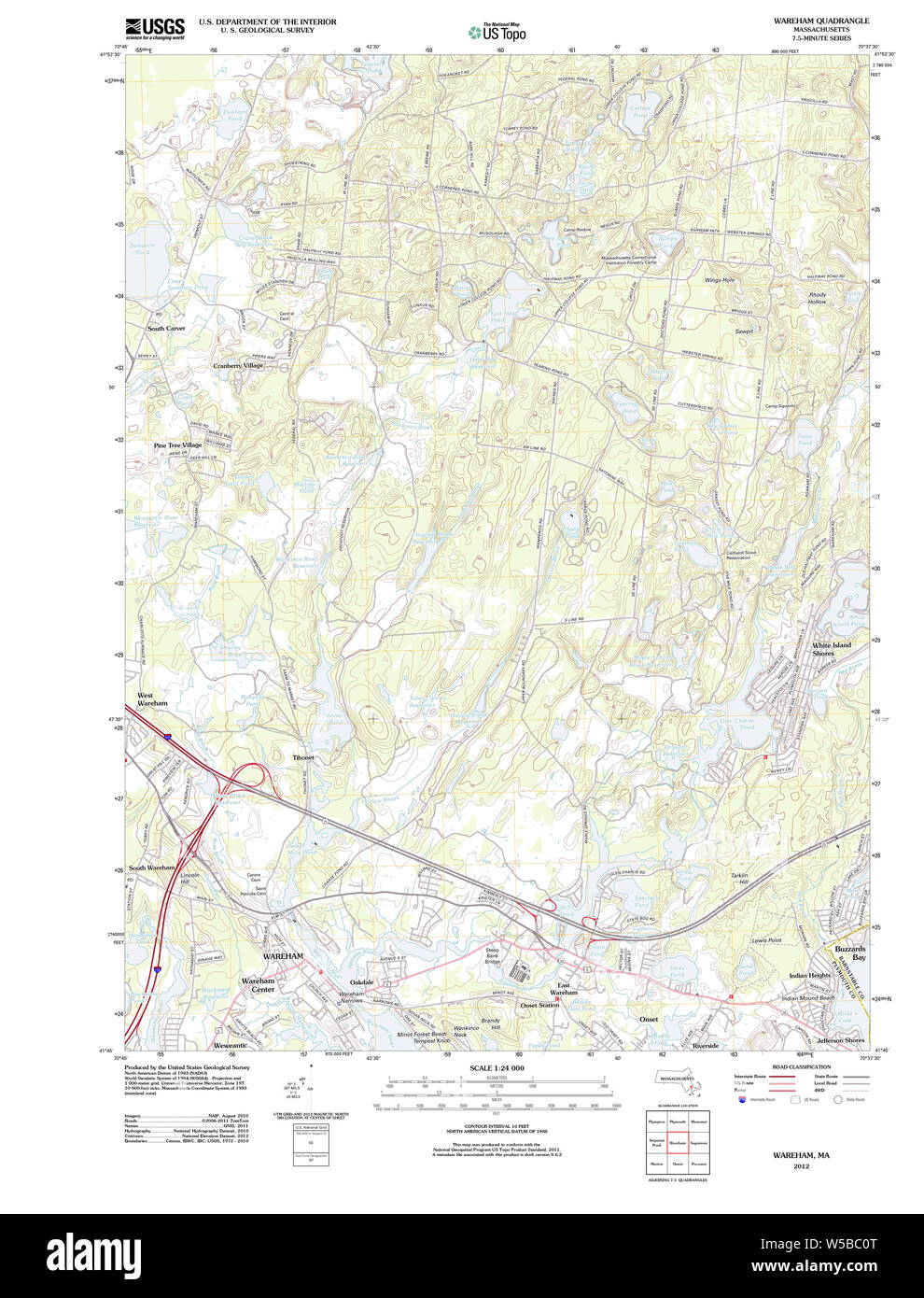 Massachusetts USGS Historical Topo Map MA Wareham 20120522 TM ...