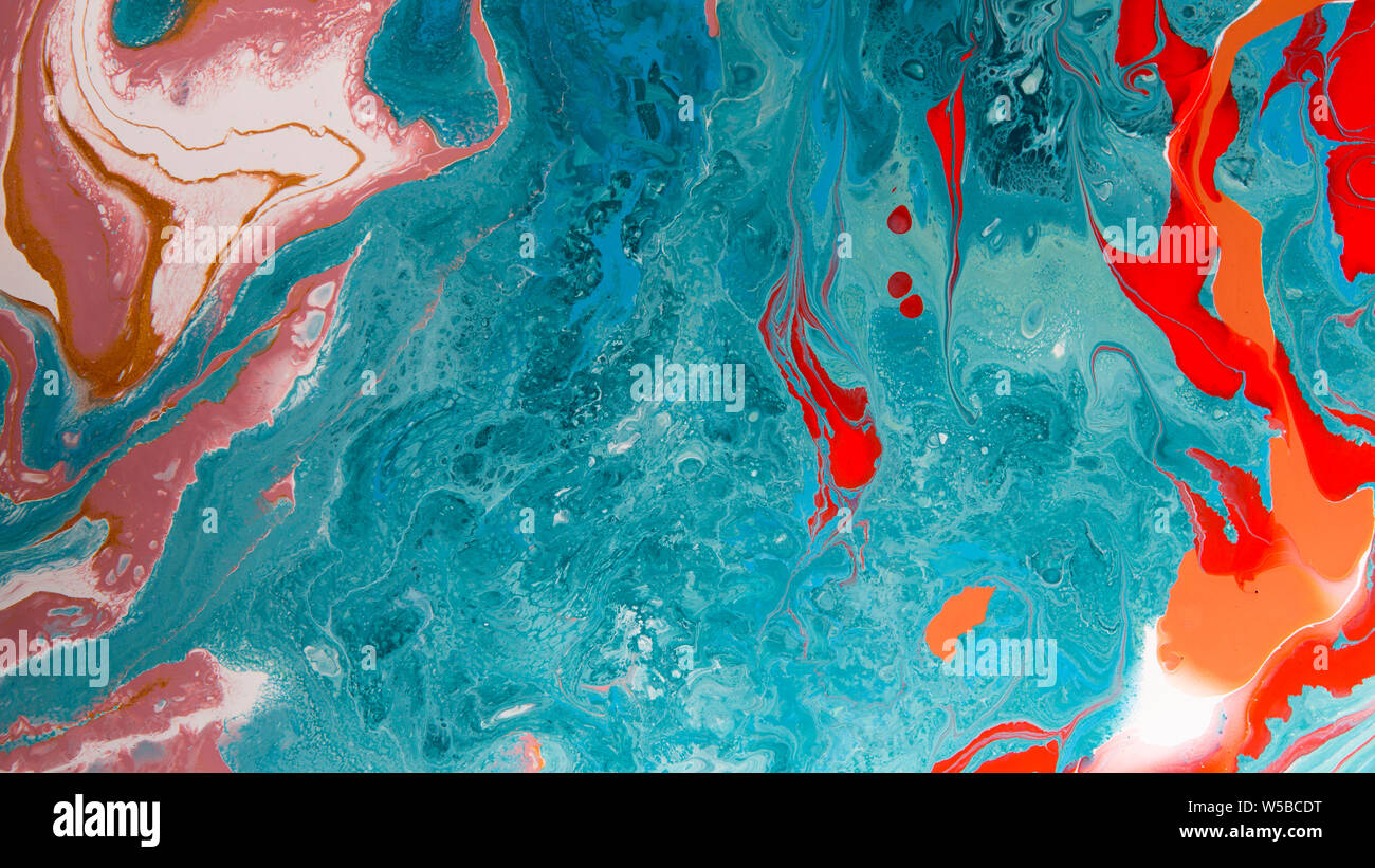 Abstract painting with red, pink and blue color mix Stock Photo - Alamy