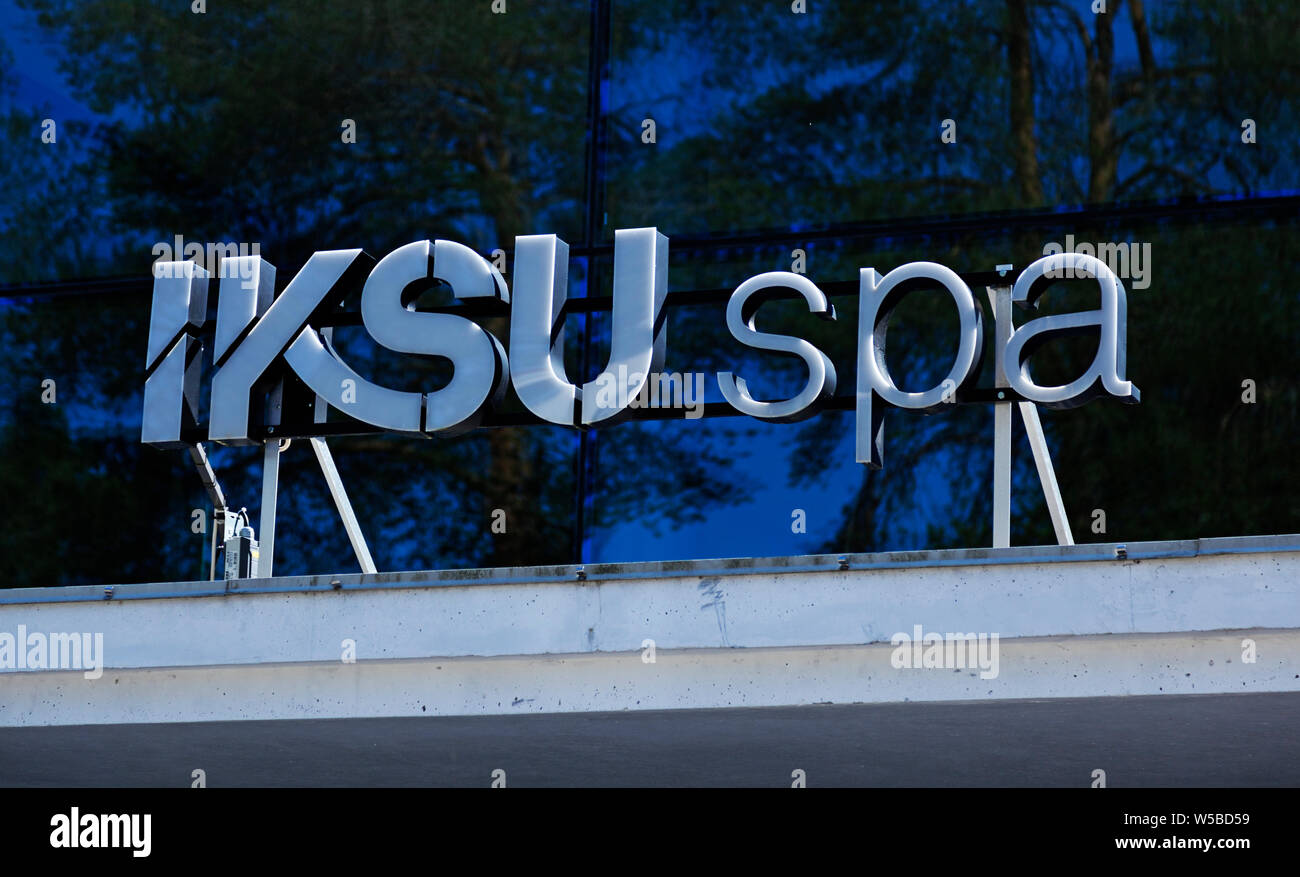 Umea, Sweden - June 24, 2019: entrance to the IKSU spa facility and ...