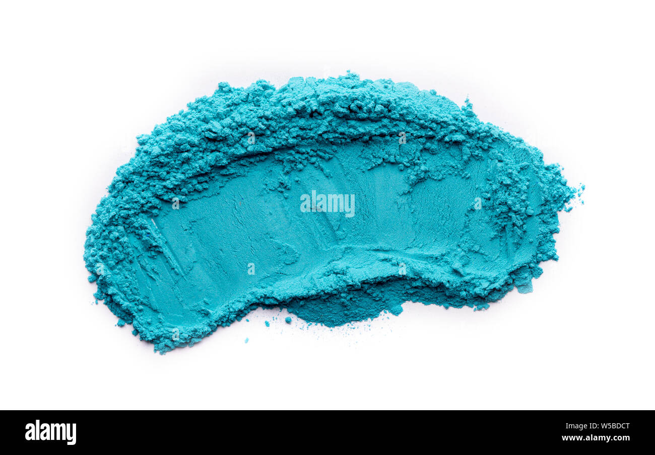 Blue concentrate powder with blank space on white background Stock ...