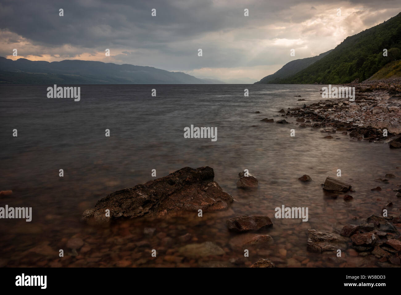 Loch Ness, a large, deep, freshwater loch in the Scottish Highlands ...