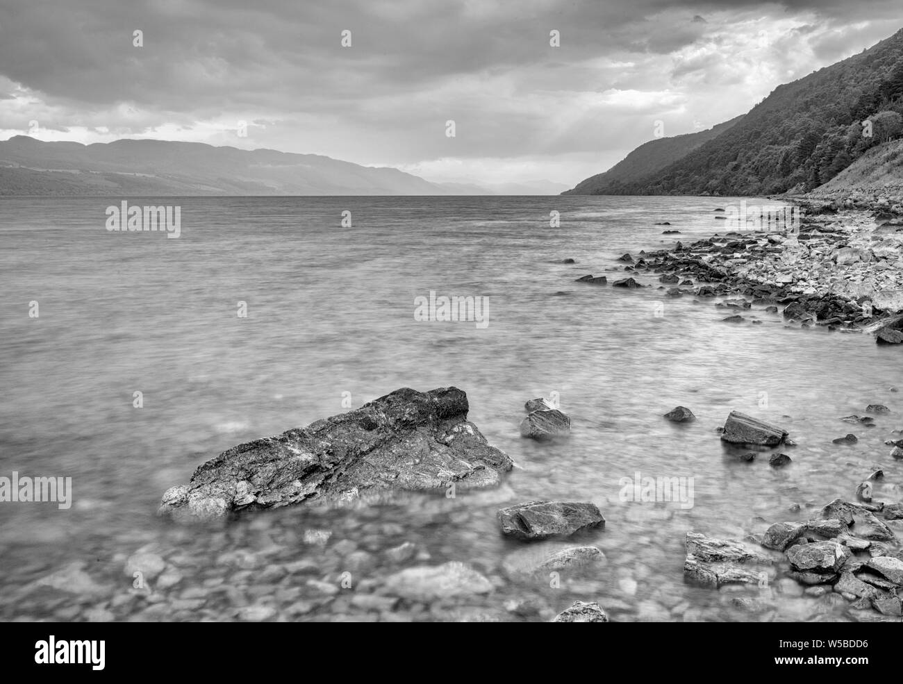 Loch Ness, a large, deep, freshwater loch in the Scottish Highlands ...