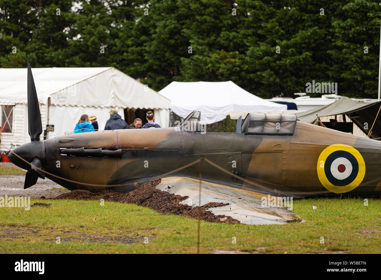 War and Peace Revival 2019, Paddock Wood Hop Farm. A mock up display of ...