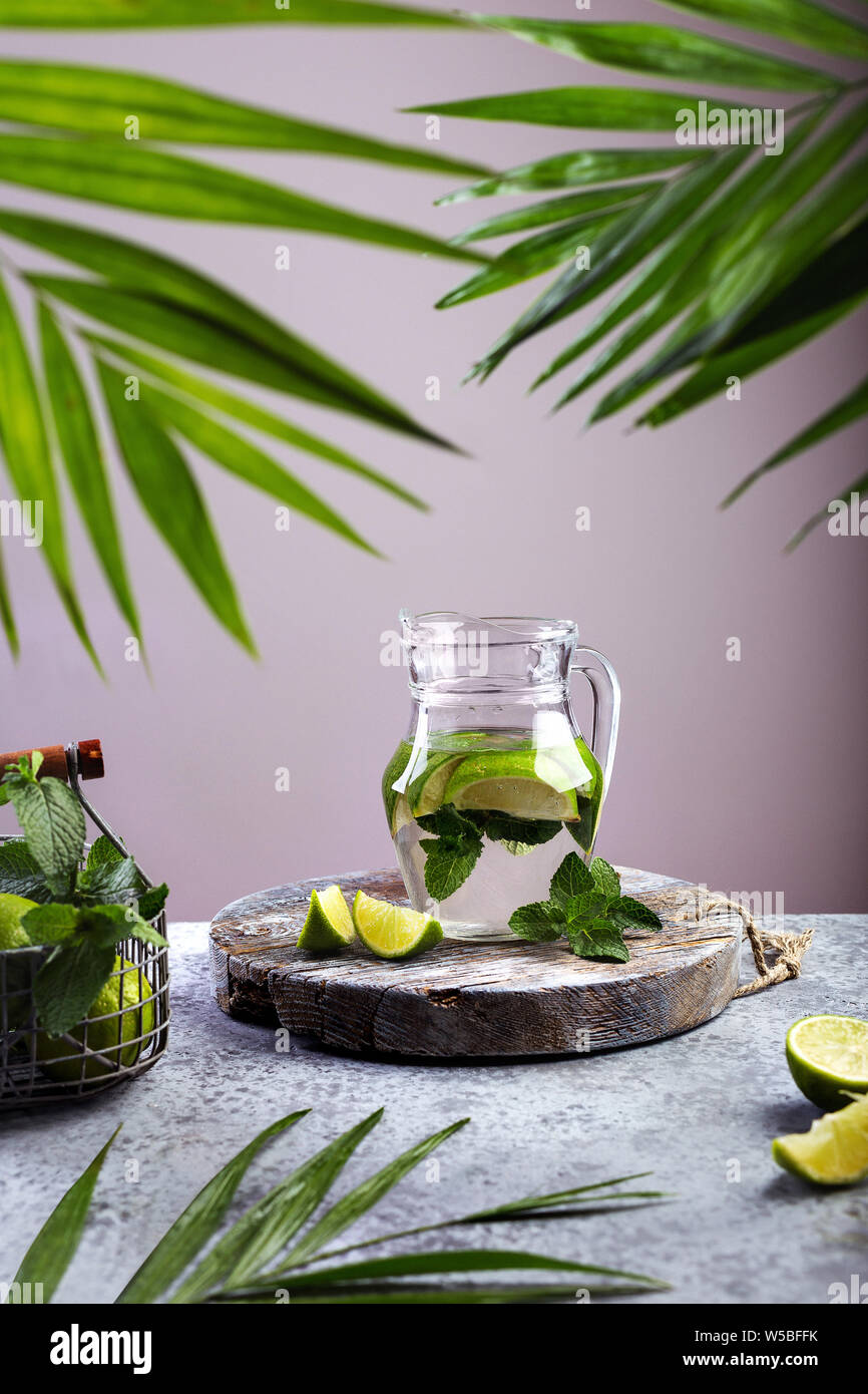 Summer drink, lemonade with lemon and mint Stock Photo - Alamy