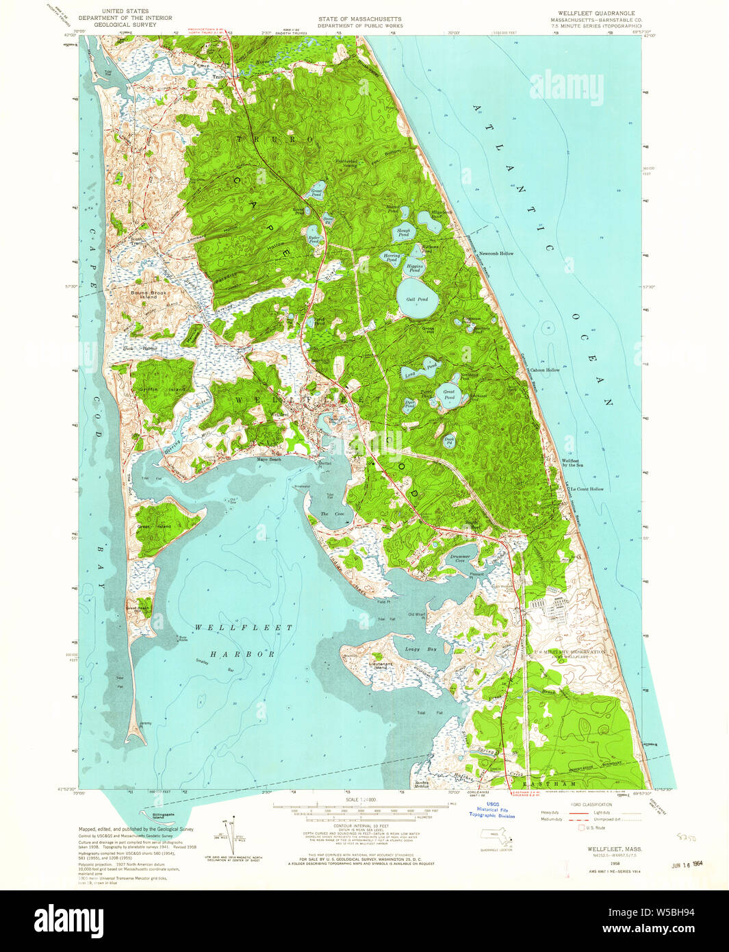 Massachusetts USGS Historical Topo Map MA Wellfleet 350693 1958 24000 ...