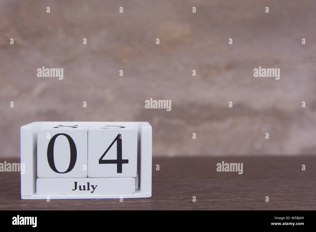 July 4 th. Of American Independence Day with white block calendar on ...