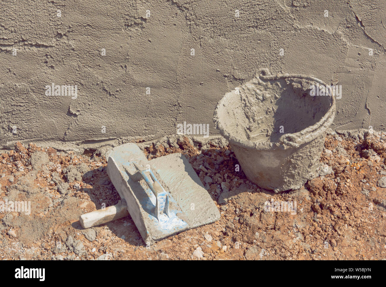 Cement tub, cement bucket, Construction equipment Stock Photo - Alamy