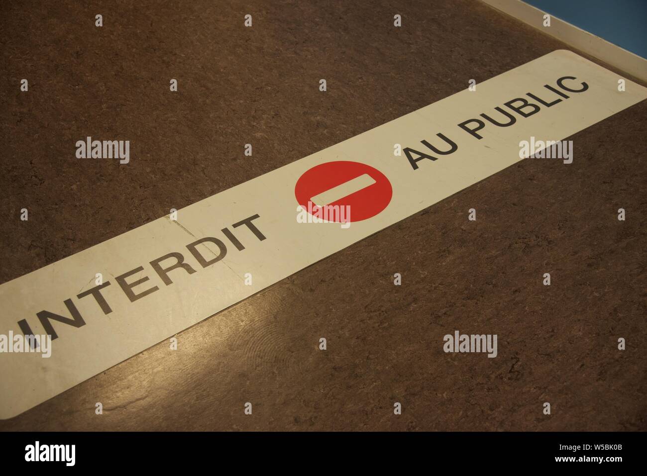 Hospital — floor signage in a French hospital declares "Public access ...
