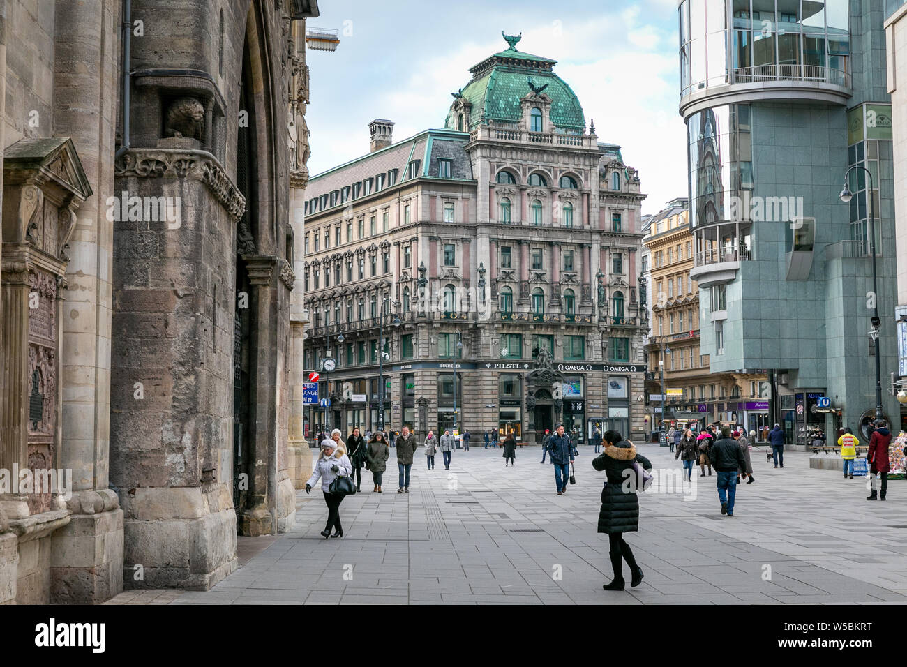 View from the Stephansplatz which is a square at the geographical ...
