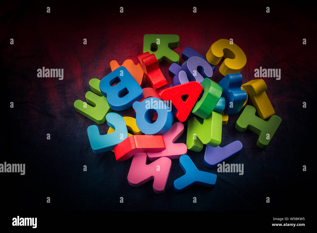 Colorful Letters of Alphabet made of wood Stock Photo - Alamy