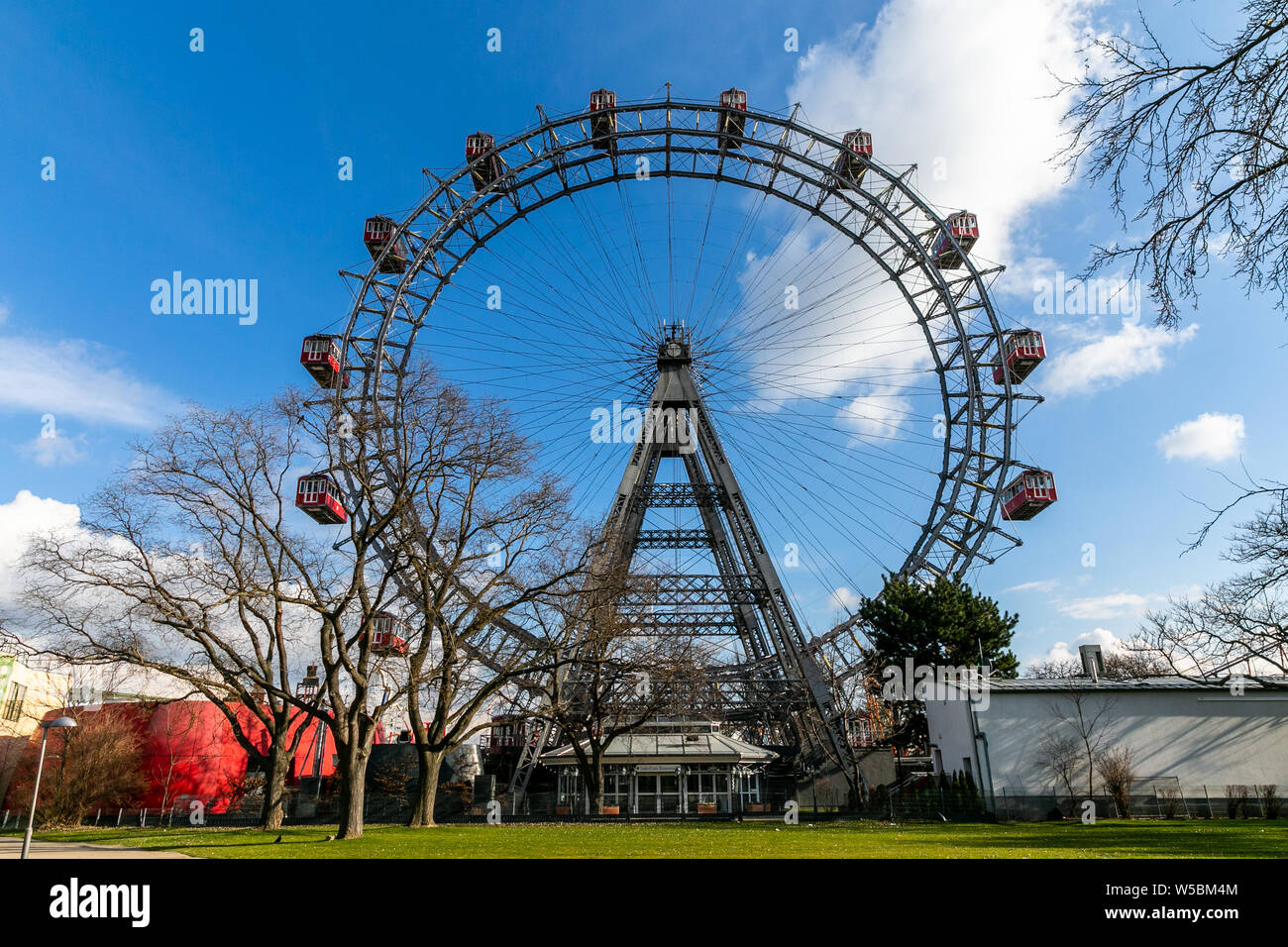 View of empty Ferris wheel. Ferris wheel is an amusement ride ...
