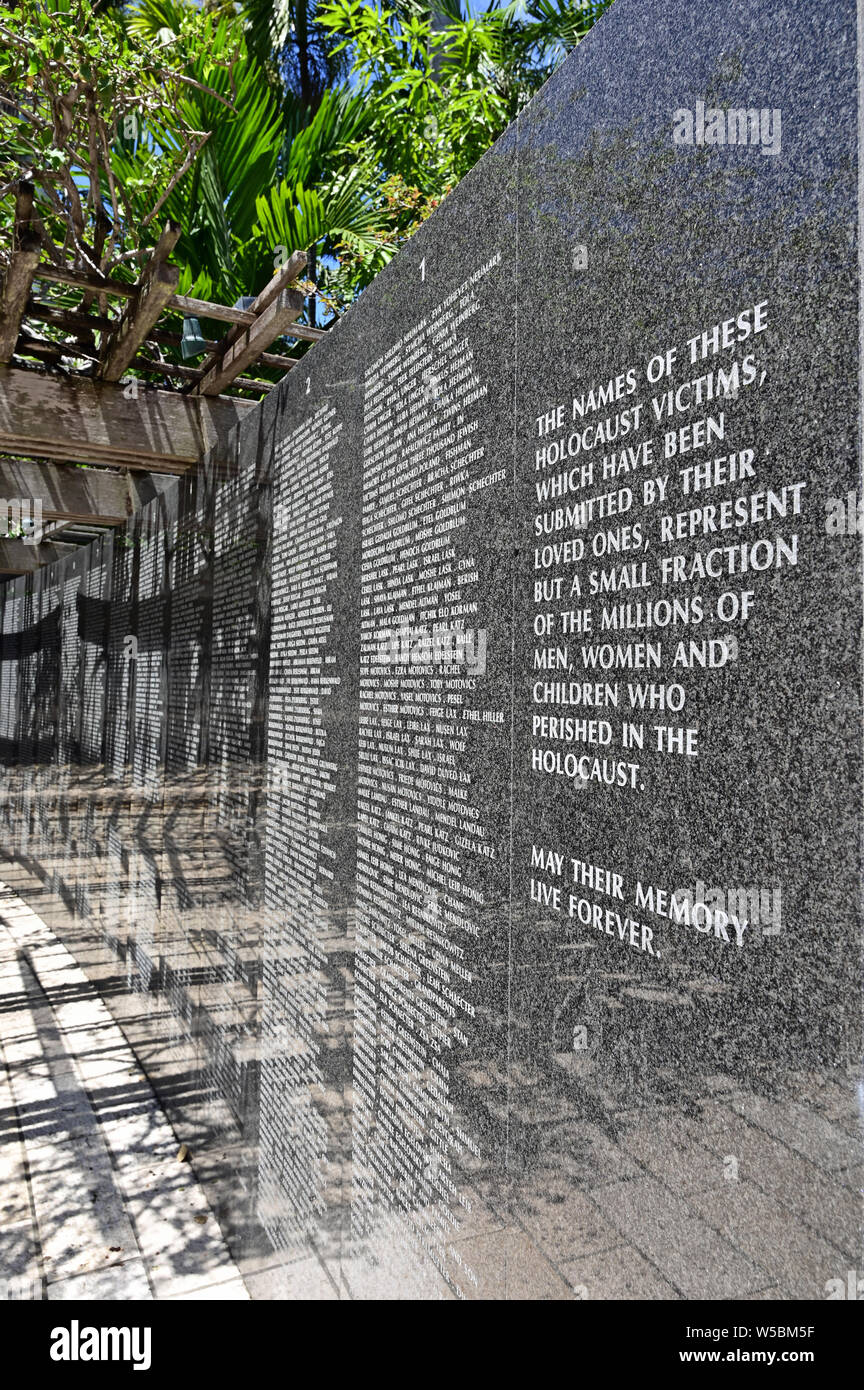 Miami Beach, Florida - July 21, 2019 - The Holocaust Memorial, designed ...