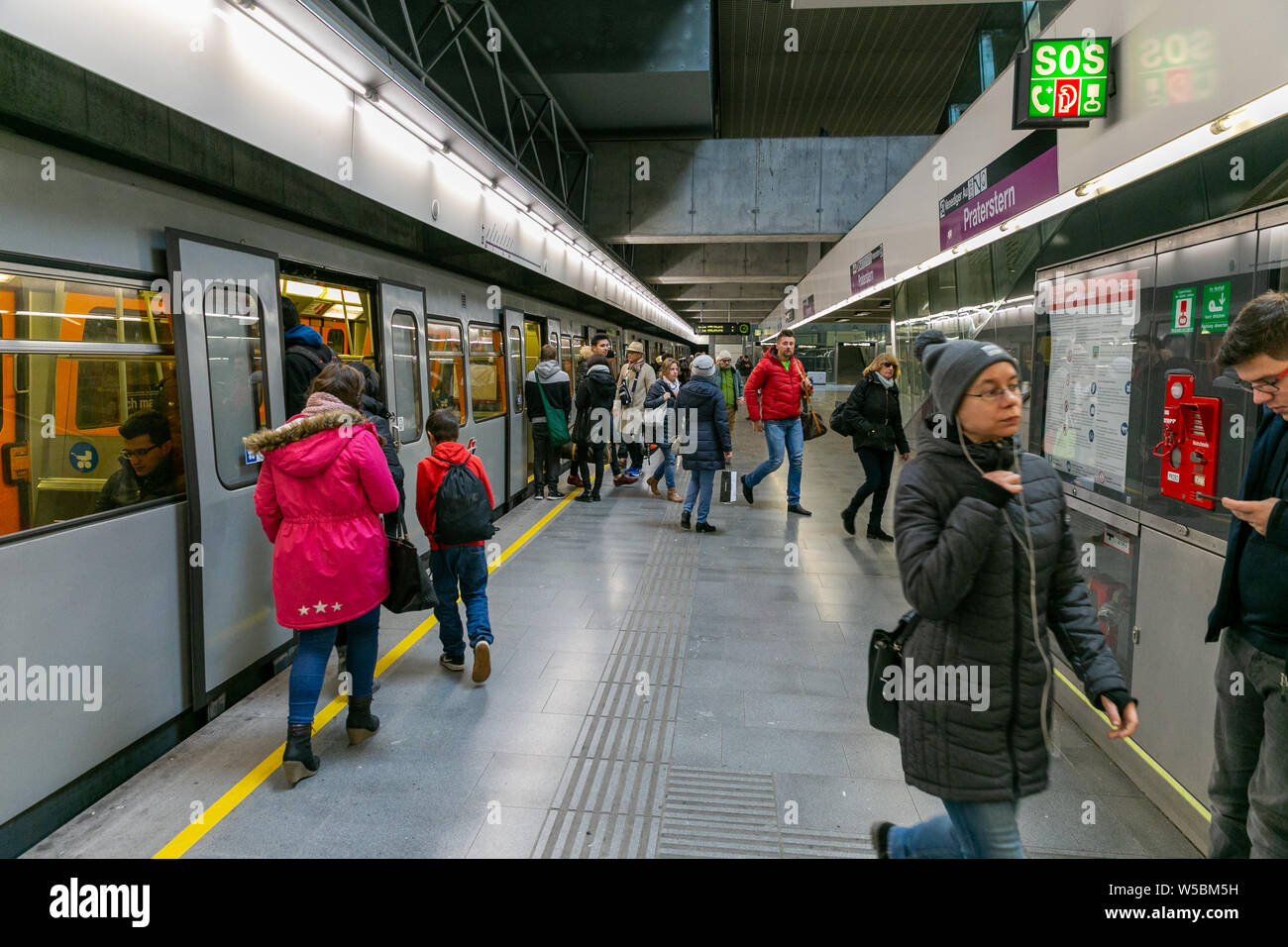 People view from the Vienna U-Bahn metro stations where is one of the ...