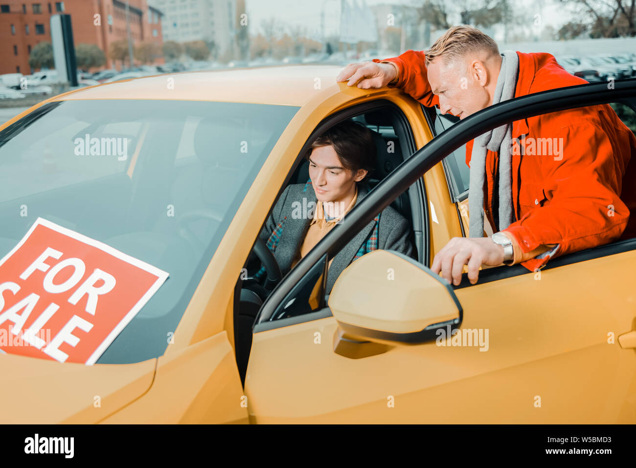 Father showing son drive hi-res stock photography and images - Alamy