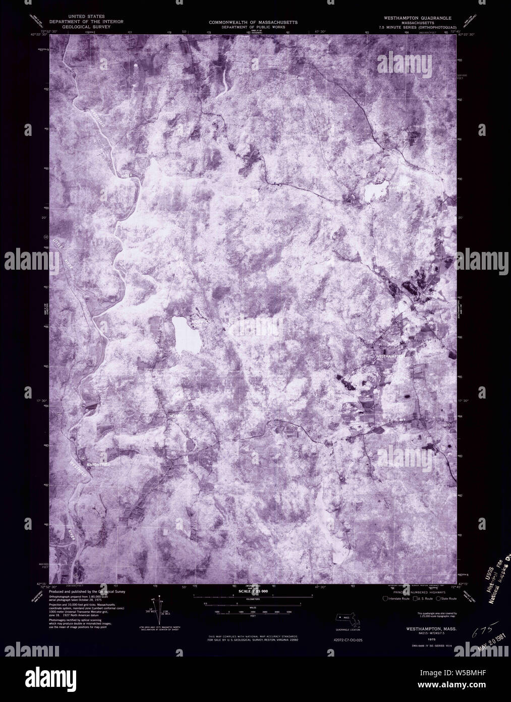 Massachusetts USGS Historical Topo Map MA Westhampton 351409 1975 25000 ...