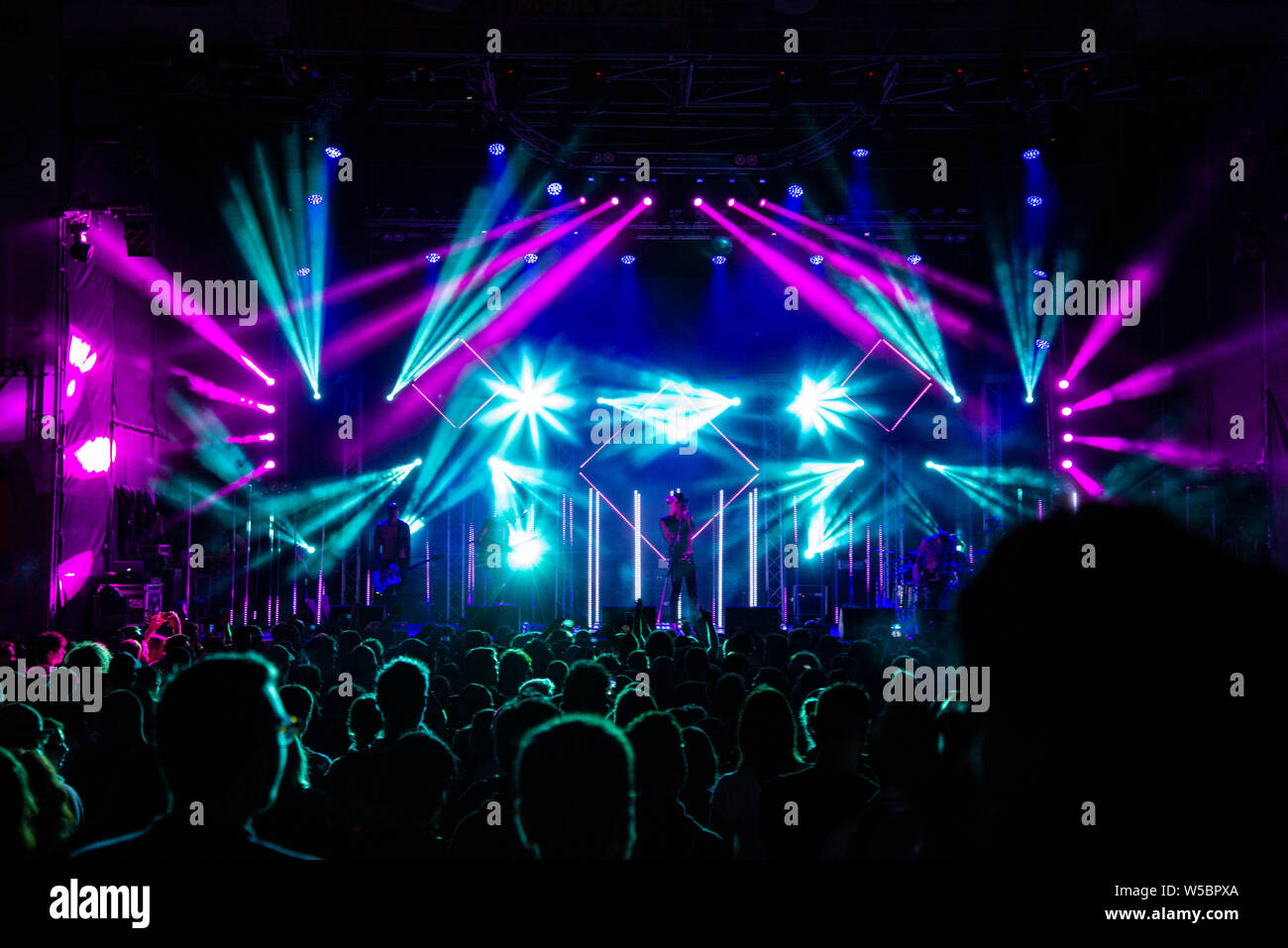 Achille Lauro performs live on stage at Gru Village Festival 2019 Stock ...