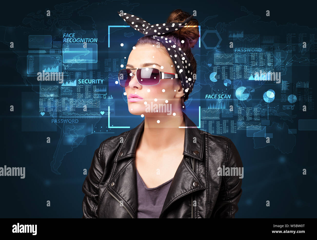 Digital Face Recognition System Concept Stock Photo Alamy