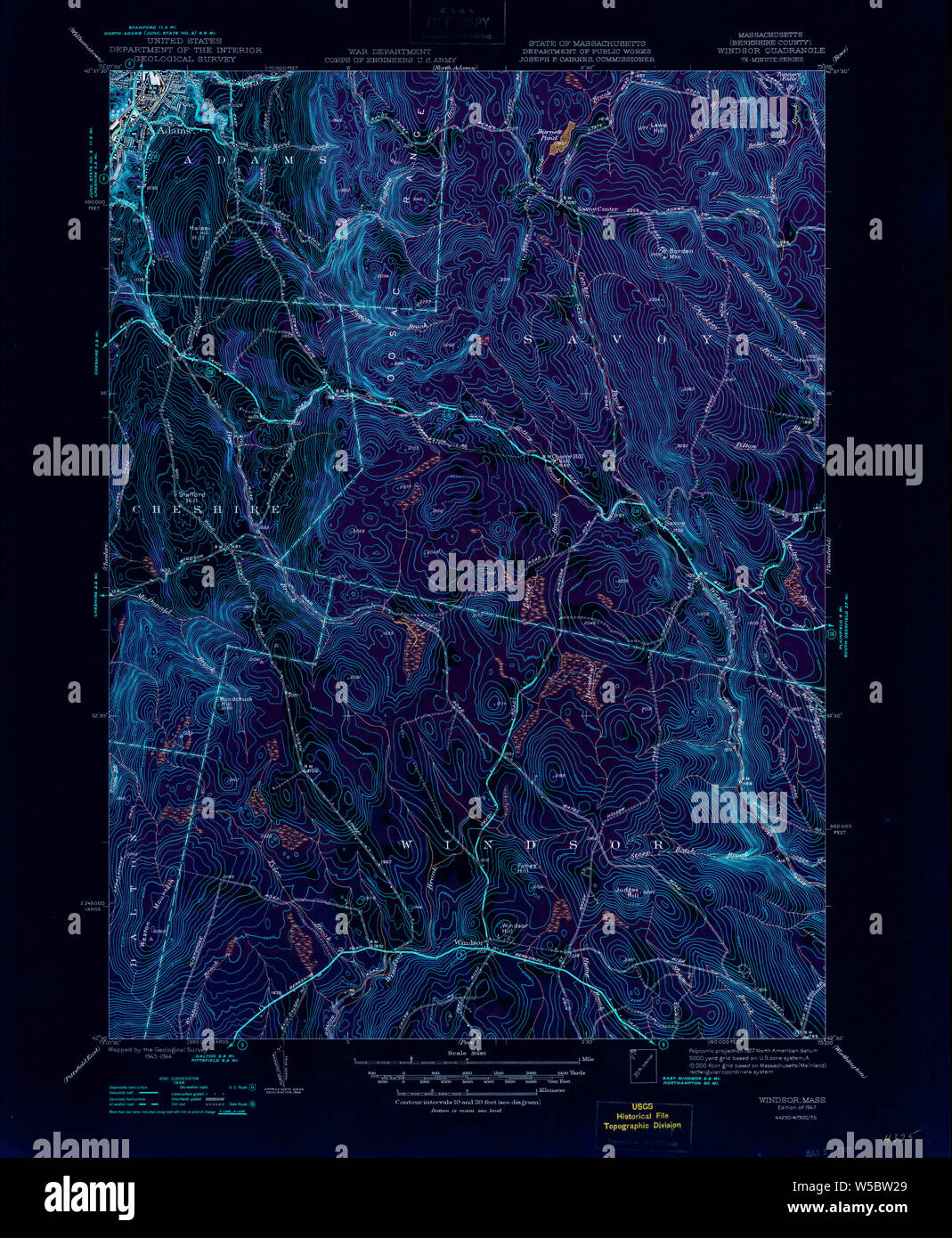 Massachusetts USGS Historical Topo Map MA Windsor 352380 1947 31680 ...