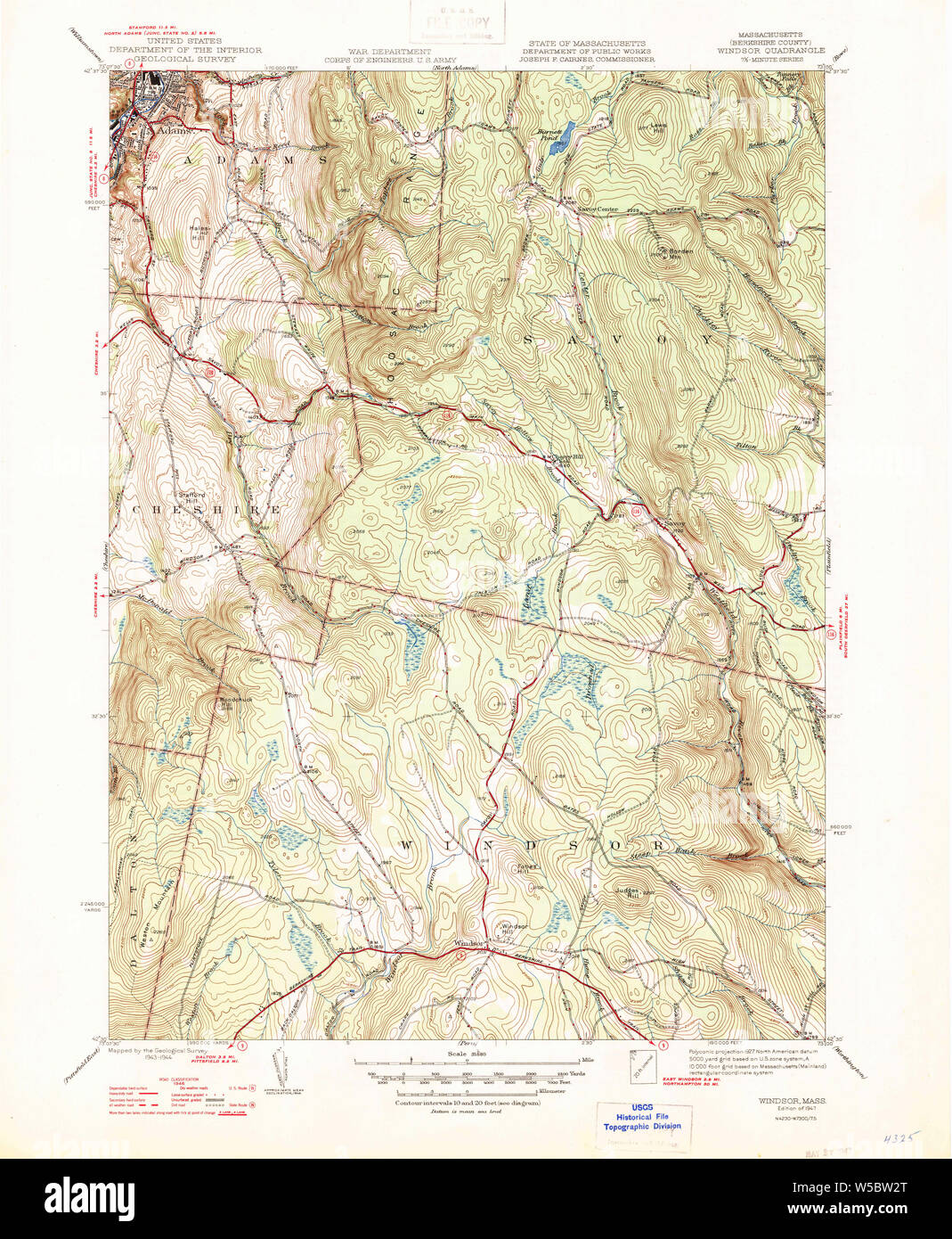 Massachusetts USGS Historical Topo Map MA Windsor 352380 1947 31680 ...