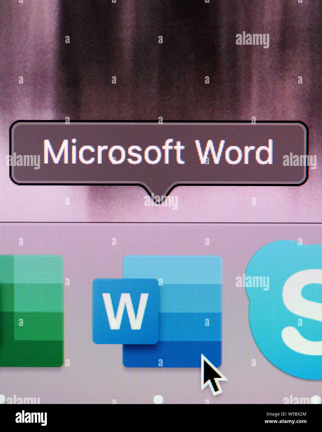 New york, USA - july 26, 2019: Run microsoft office word program on ...