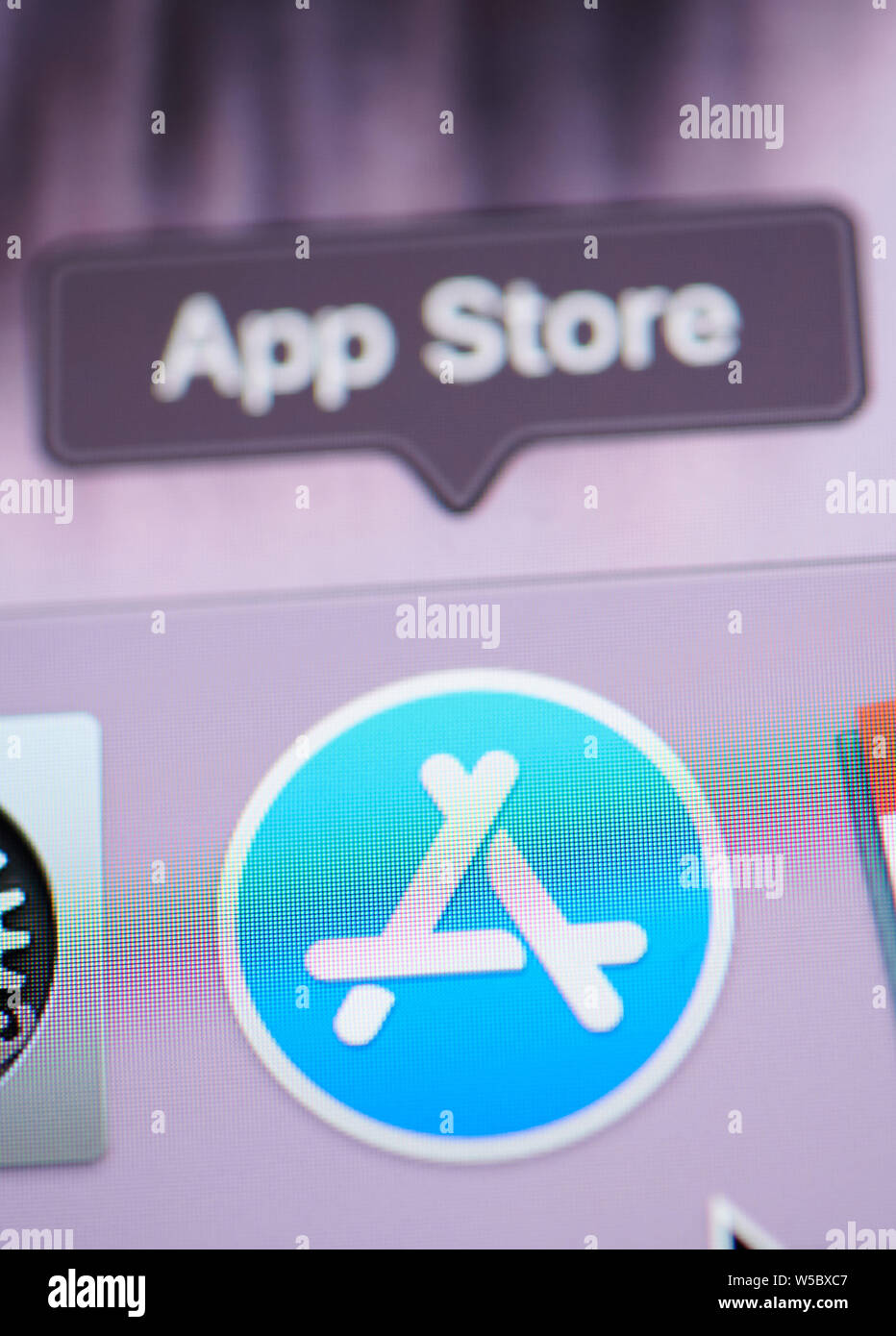 New york, USA - july 26, 2019: Run app store program on computer macro ...