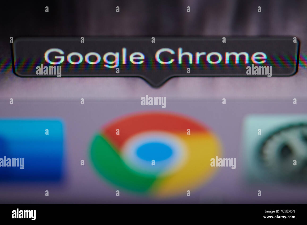 New york, USA - july 26, 2019: Selecting google chrome application on ...