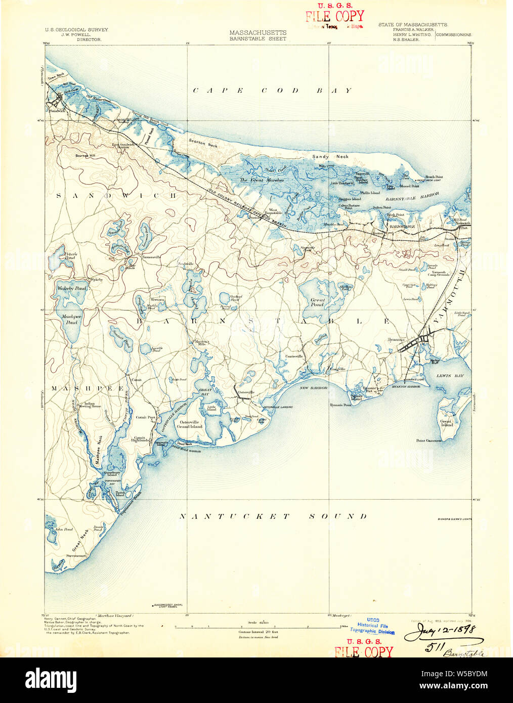 Massachusetts USGS Historical Topo Map MA Barnstable 352439 1893 62500 ...