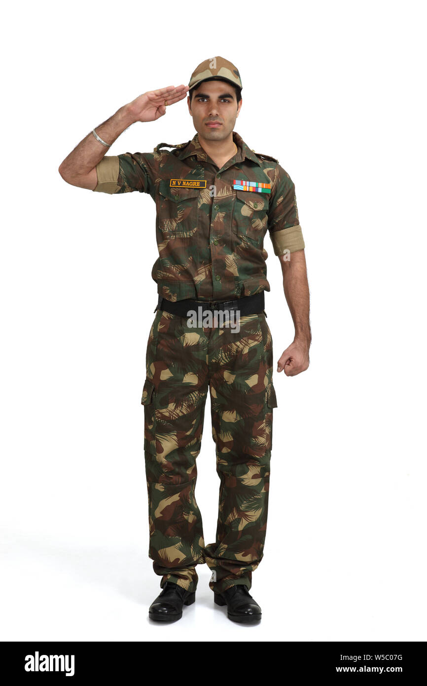 Army Soldier Saluting