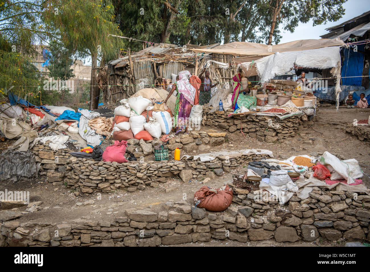 The marketplaces in the urban slums of Mekele, Ethiopia. Mekele ...