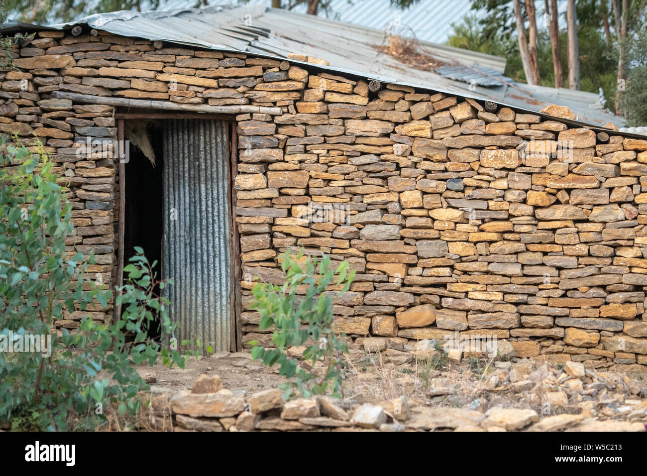 An entryway into a stone shack, Mekele, Ethiopia Stock Photo - Alamy