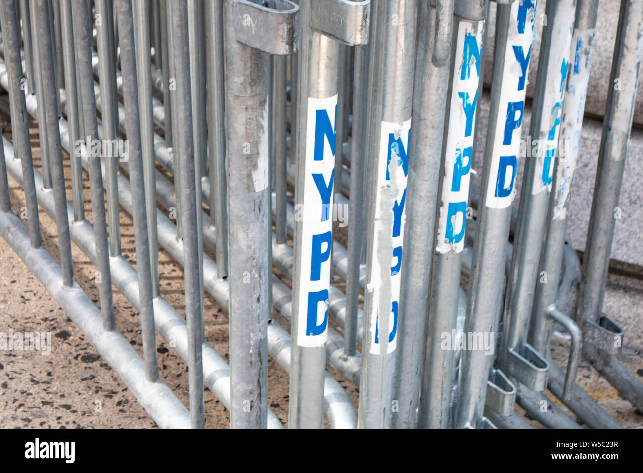 New york city nypd event steel bars pedestrian gating and redirecting ...
