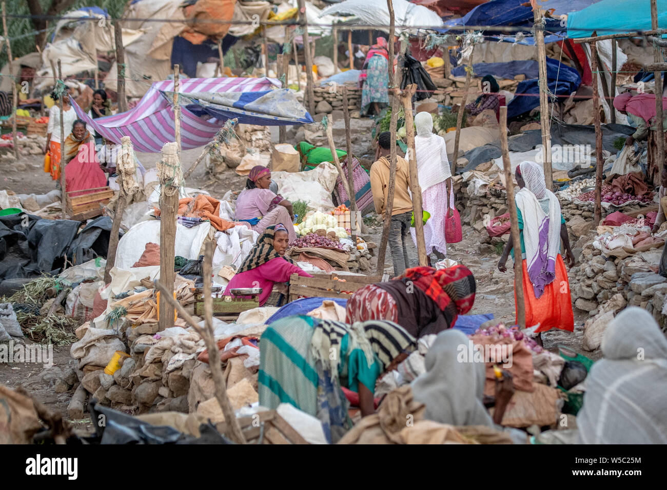 The marketplaces in the urban slums of Mekele, Ethiopia. Mekele ...