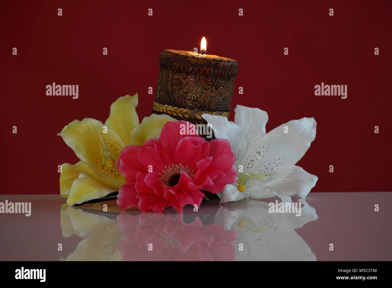 Candle Flower Burning High Resolution Stock Photography and Images - Alamy