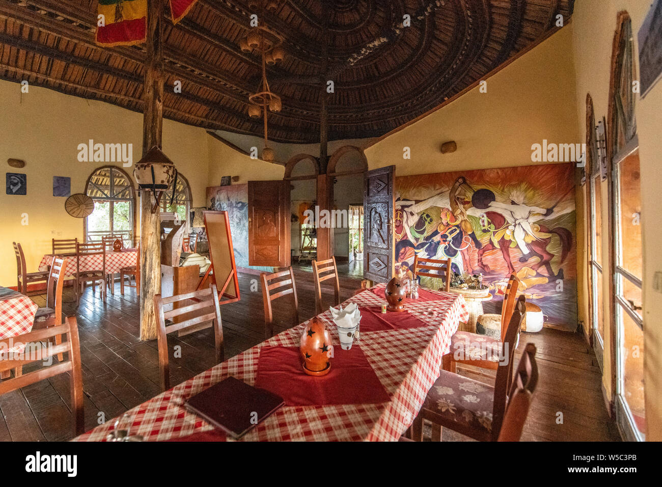 Interior of a dining room, Ankober, Ethiopia Stock Photo - Alamy