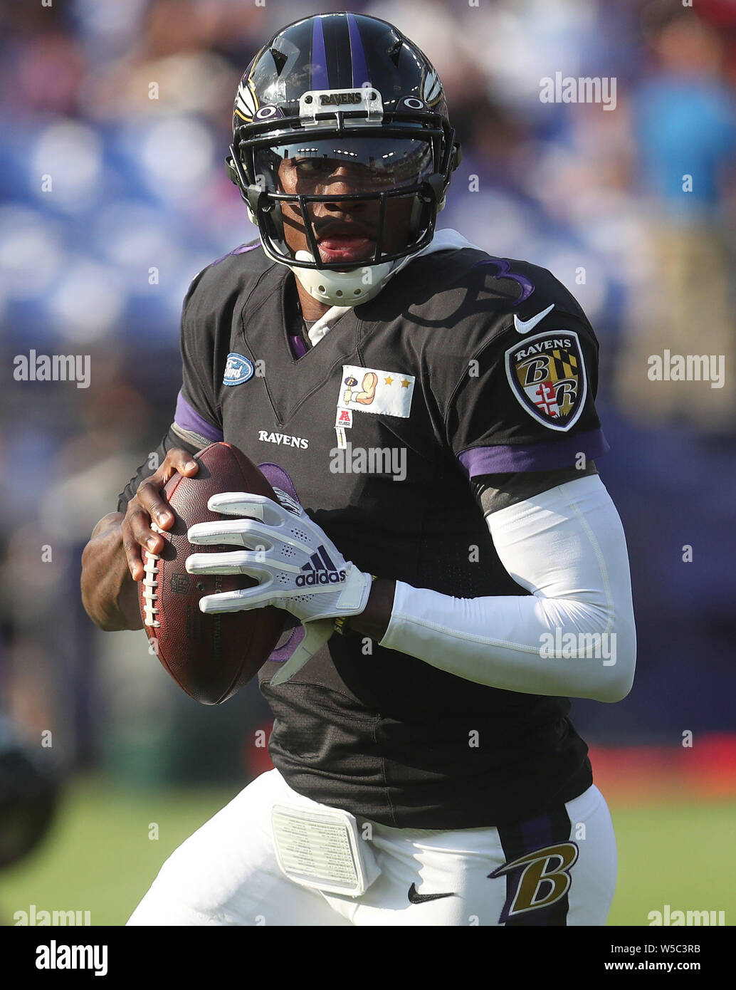 Baltimore, USA. 27th July, 2019. Baltimore Ravens QB Robert Griffin III ...